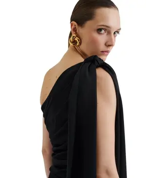 MALINA Nelly Draped One Shoulder Mini Dress