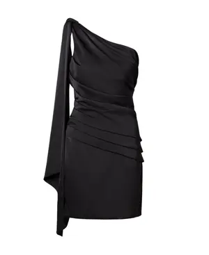 MALINA Nelly Draped One Shoulder Mini Dress
