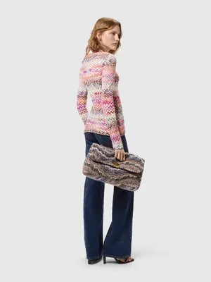 Missoni Slim-fit Crewneck Buttoned Cardigan With Zigzag Pattern