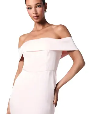 Coast Satin Bardot Maxi Dress