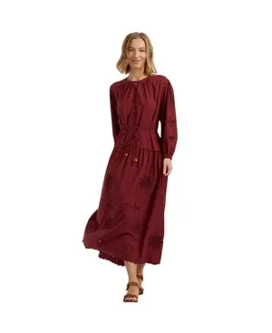 Chinti & Parker Linen-blend Broderie Dress - Sienna