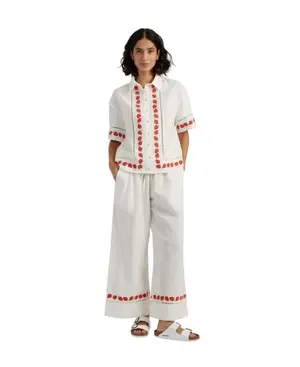 Chinti & Parker Linen-blend Strawberry Shirt