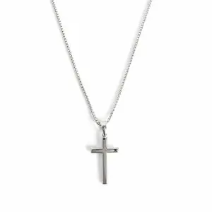LENI JAMES Classic Cross Pendant Necklace In Sterling - Silver