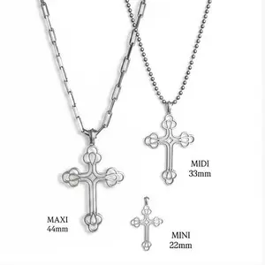 LENI JAMES Mini Billie Cross Necklace In Sterling