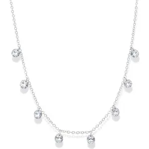 LENI JAMES Rosalie Shaker Necklace Sterling Cubic Zirconia