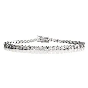 LENI JAMES The Mini Poppy 2mm Bezel Tennis Bracelet - Silver