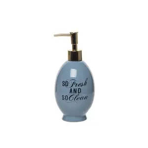 TOTALEE GIFT So Fresh & So Clean Soap Dispenser Ceramic 16 Oz - Blue