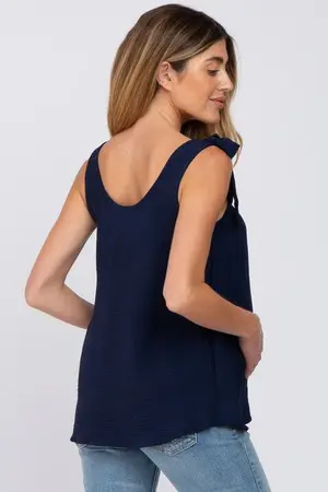 PINKBLUSH Shoulder Bow Maternity Tank Top