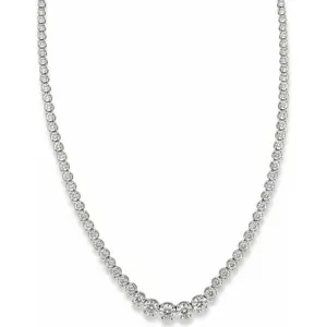 LENI JAMES Claudia Graduated Tennis Necklace - Silver