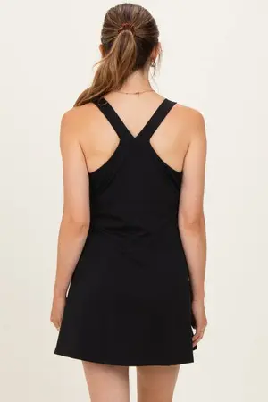PINKBLUSH Racerback Active Maternity Romper Dress With Slit
