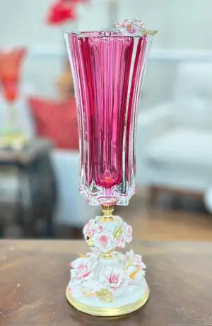 MARK ROBERTS Stately Rose Pedestal Vase