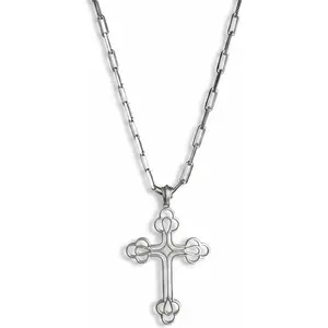 LENI JAMES Maxi Billie Cross Necklace In Sterling - Silver
