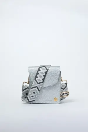 EVA INNOCENTI Patty Metallic Leather Crossbody Bag