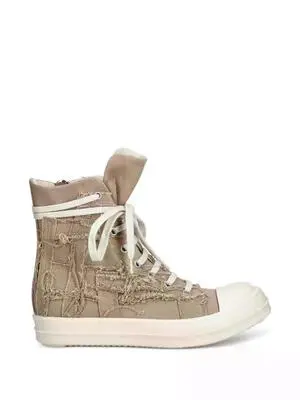 Rick Owens Distressed High-top Sneakers - Neutrals