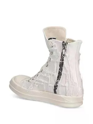 Rick Owens Distressed High-top Sneakers