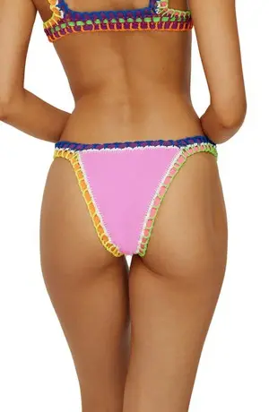 PQ SWIM Colorful Whipstitch Trim Bikini Bottoms - Ultraviolet