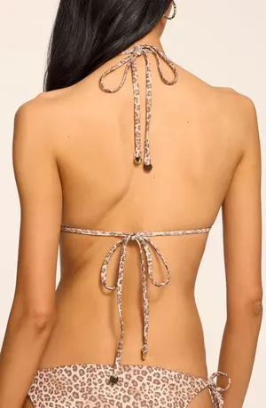 Ramy Brook Nikoleta Leopard Triangle Bikini Top - Light Leopard