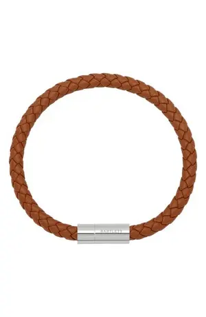 Estée Lauder Braided Faux Leather Bracelet - Silver
