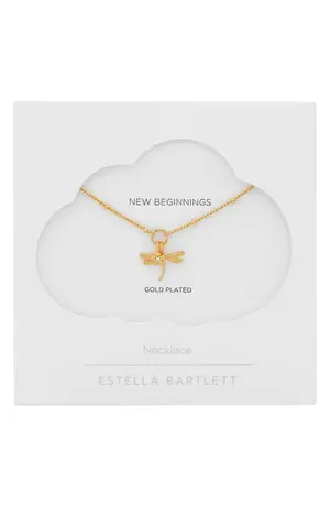 Estée Lauder Dragonfly & Flower Charm Necklace