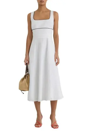 REISS Sleeveless Square Neck Maxi Dress