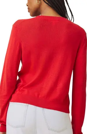 Splendid Erica Crewneck Button Front Cardigan - Firework Grey/multi