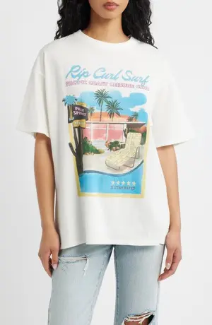 Rip Curl Pacific Coast Leisure Club Graphic T-shirt - Bone