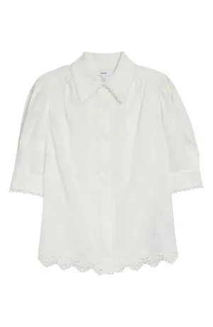 REISS Edwina Floral Embroidered Button-up Shirt