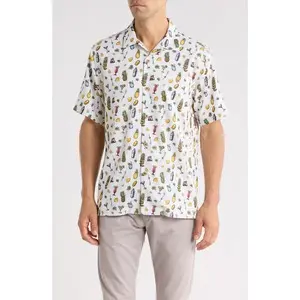 Tommy Bahama Coastal Ease Shake & Sip Cocktail Print Islandzone® Camp Shirt