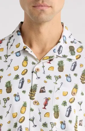 Tommy Bahama Coastal Ease Shake & Sip Cocktail Print Islandzone® Camp Shirt