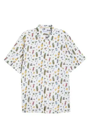 Tommy Bahama Coastal Ease Shake & Sip Cocktail Print Islandzone® Camp Shirt
