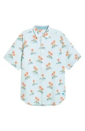 Tommy Bahama Nova Wave Island Hop Short Sleeve Seersucker Button-up Shirt - Pale Opal