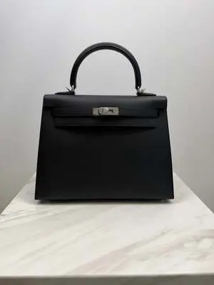 Hermès Kelly Epsom Palladium Hardware - Black