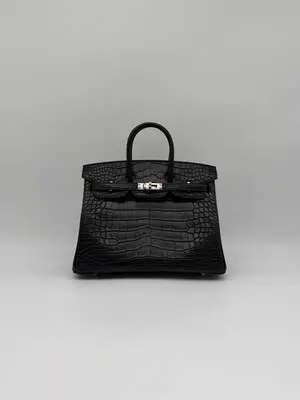 Hermès Birkin Matte Alligator With Palladium Hardware - Black