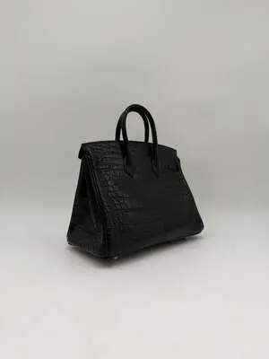 Hermès Birkin Matte Alligator With Palladium Hardware - Black