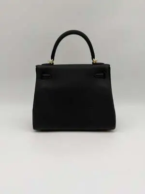 Hermès Kelly 25 Togo Leather Handbag - Black