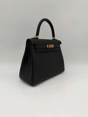 Hermès Kelly 25 Togo Leather Handbag - Black