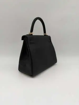 Hermès Kelly 25 Togo Leather Handbag - Black