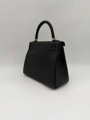 Hermès Kelly 25 Togo Leather Handbag - Black