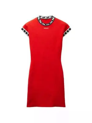 Versace Cotton Knit Mini Dress - Red