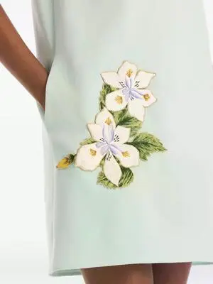 Oscar De La Renta Mixed Floral Threadwork Shift Dress