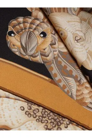 FERRAGAMO Parrots Print Silk Foulard