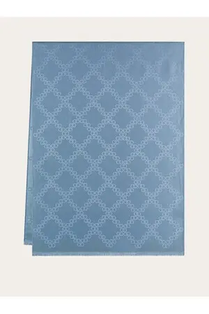 FERRAGAMO Gancini Jacquard Stole - Denim