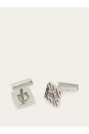 FERRAGAMO Square Gancini Cufflinks - Navy