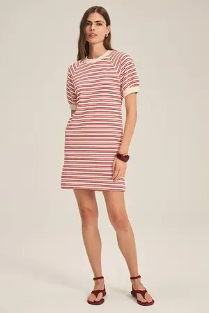 Velvet By Graham & Spencer Darcie Striped Terry Cotton Mini Dress
