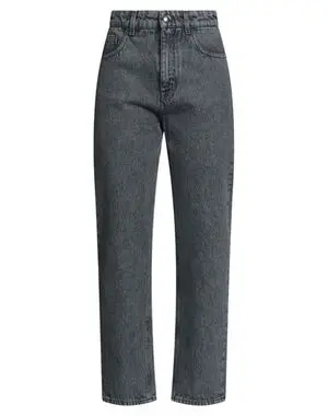 MOORER Mom Jeans With Leather Trims