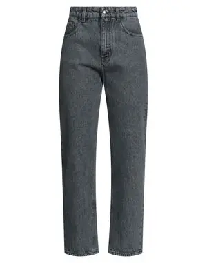 MOORER Mom Jeans With Leather Trims