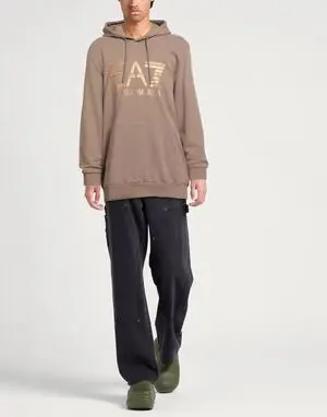 EA7 Hooded Sweatshirt With Logo Print - Beige