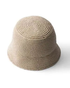 Prada Crochet Bucket Hat - Desert Beige