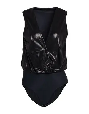 Pinko Sleeveless Plunge Neck Metallic Bodysuit