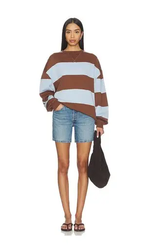 Free People Classic Stripe Crew Wide Pullover